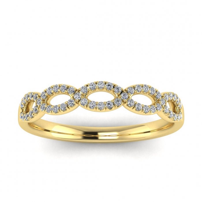 Infinity Ring, Diamond Infinity Ring, Micro Pave Infinity Twist Ring i – Braverman Oren