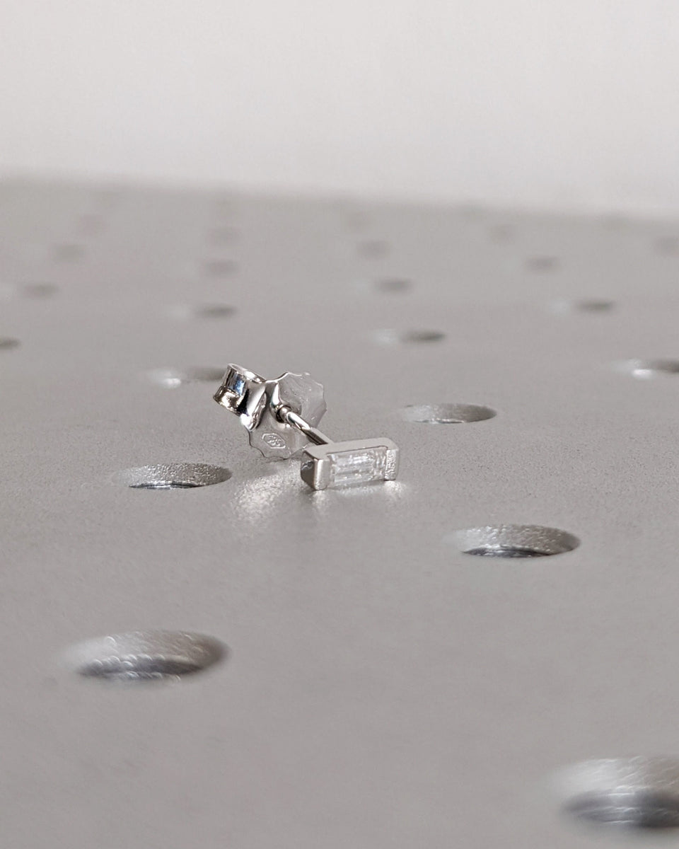 Lab Made Diamond Stud Earrings • Raw Crystal Earrings • Bohemian Gemst ...