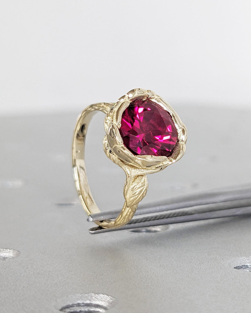 Art Nouveau Ring, Ruby Flower Ring | Red Ruby Ring Rose Gold | Ruby Ri ...
