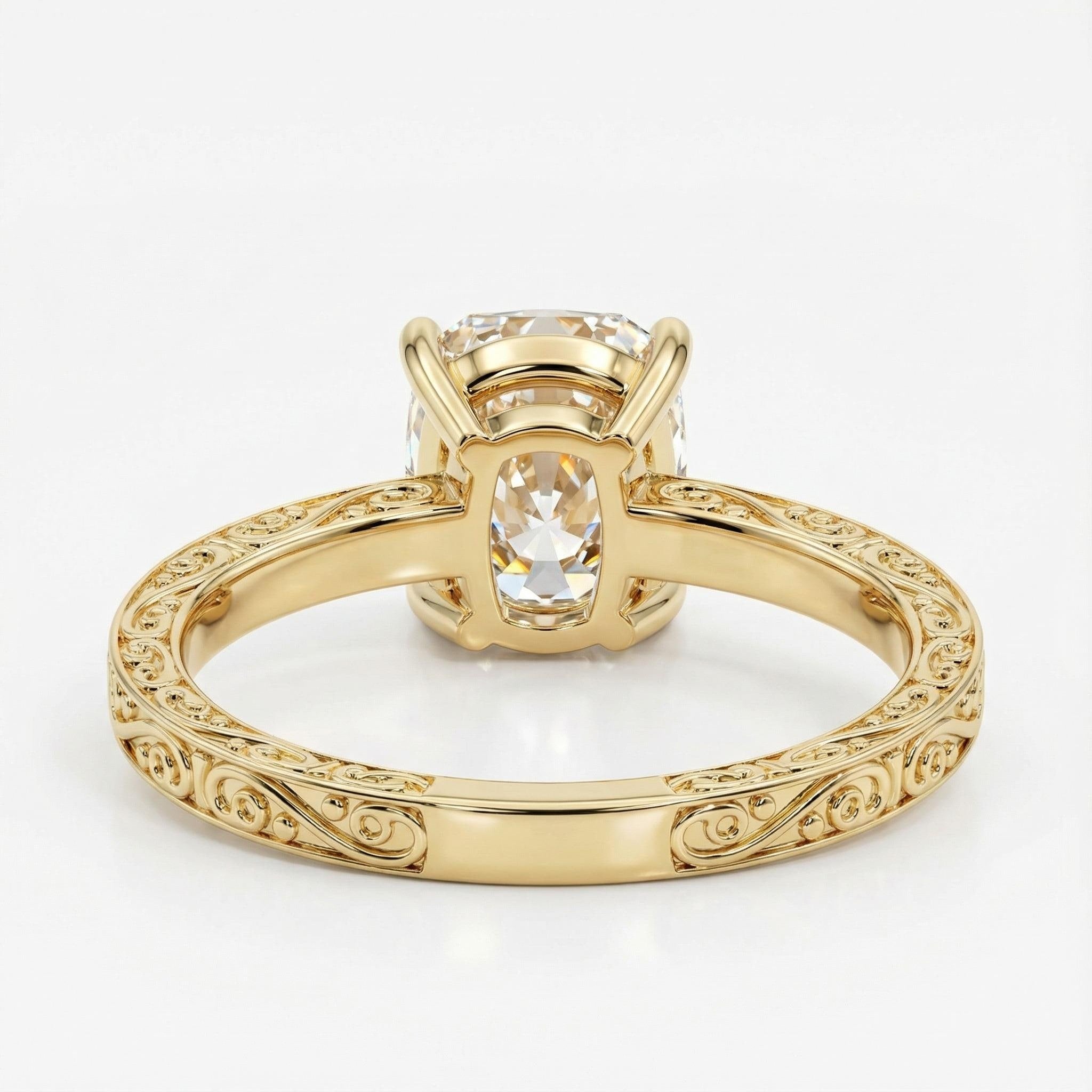 Antique Old Mine cut Diamond Engagement Ring | Elongated Cushion IGI C ...