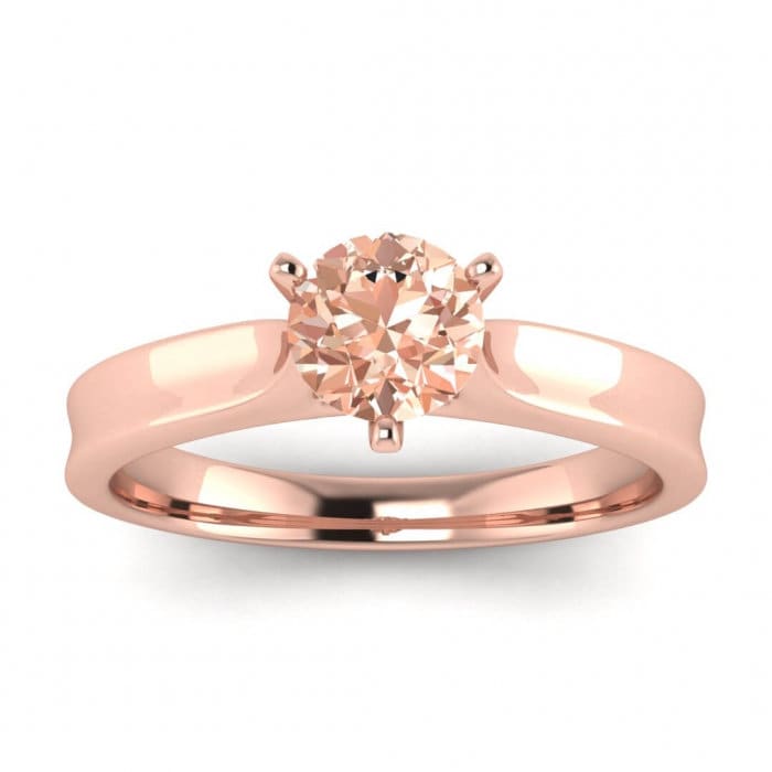 14k Rose Gold Atlas Morganite Contemporary Engagement Ring, Concave, W ...