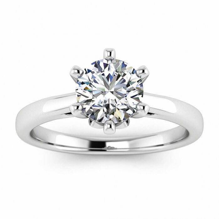 White Gold Moissanite Hidden Ring Hidden Gemstone, Cathedral Design, P ...
