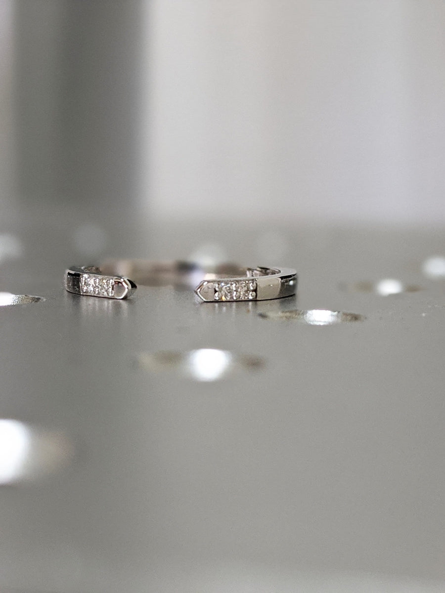 Diamond Wedding Band, Simple Diamond Wedding Ring,14k Solid White Gold ...