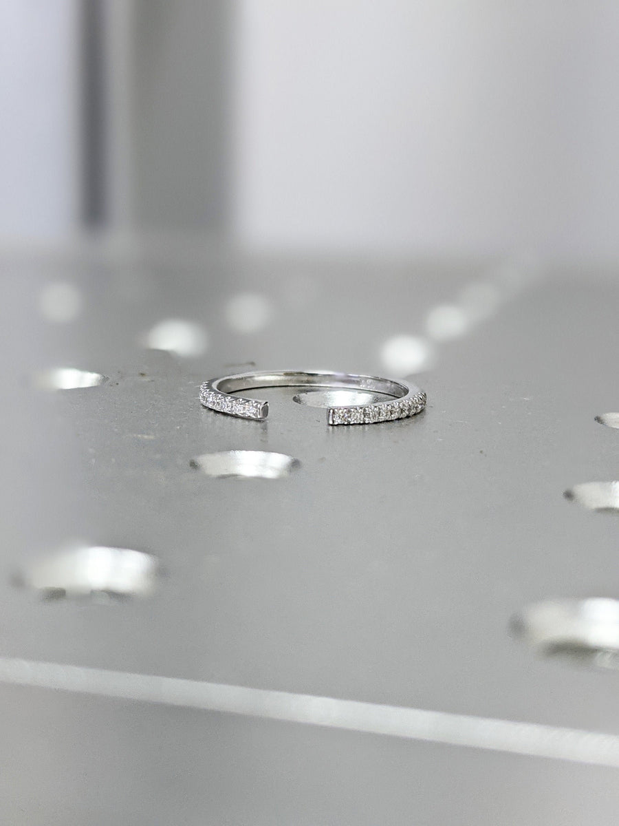 Diamond Wedding Band, Simple Diamond Wedding Ring,14k Solid White Gold ...