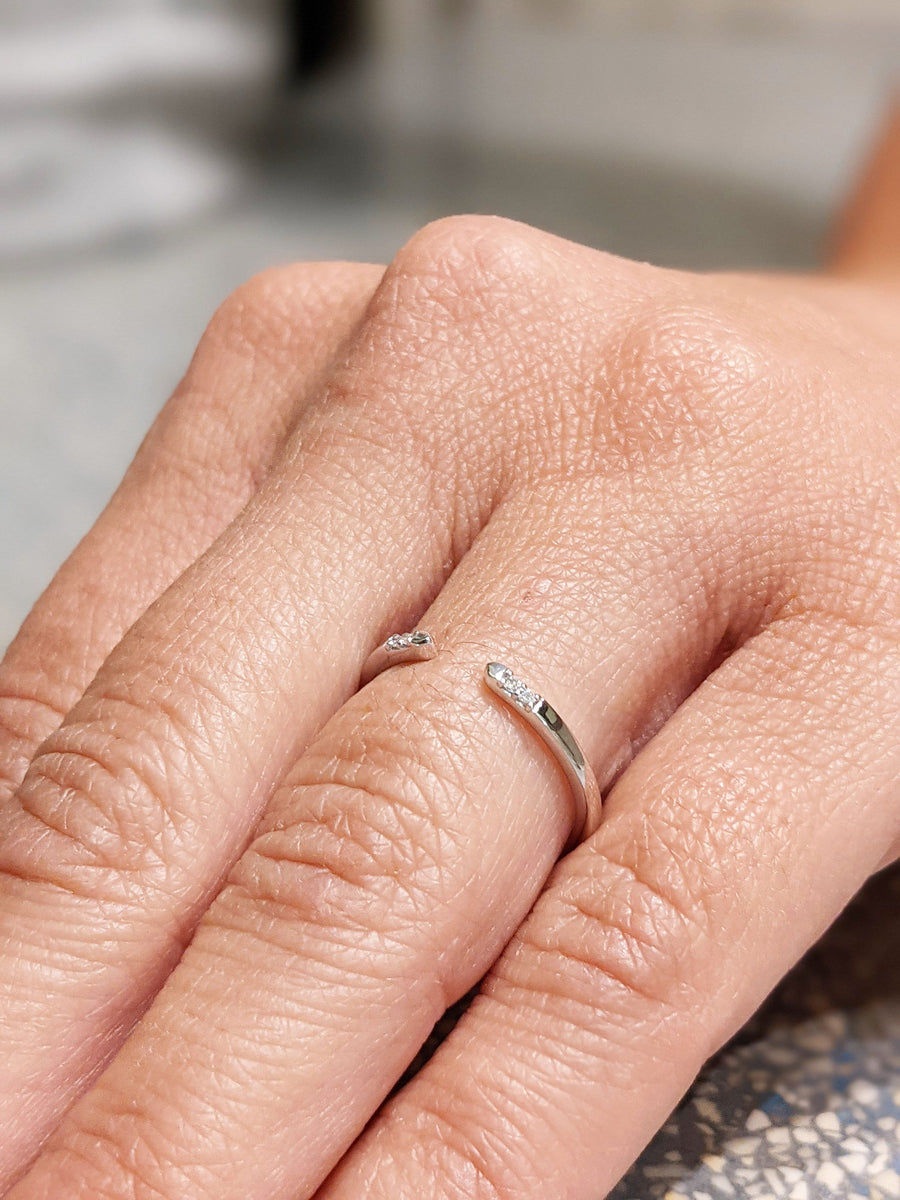 Diamond Wedding Band, Simple Diamond Wedding Ring,14k Solid White Gold ...