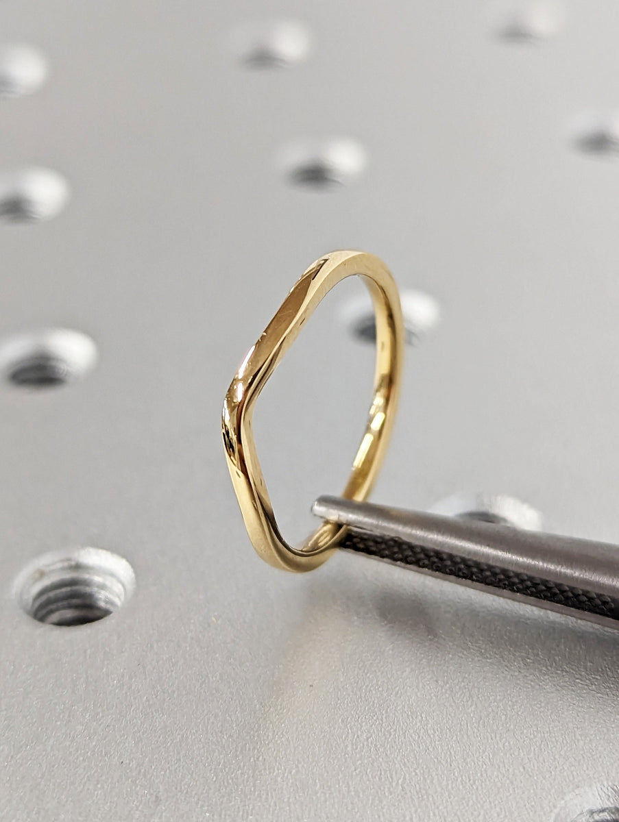 Curved Wedding Band/18k Yellow Gold Matching Band/18k Yellow Gold Matc ...