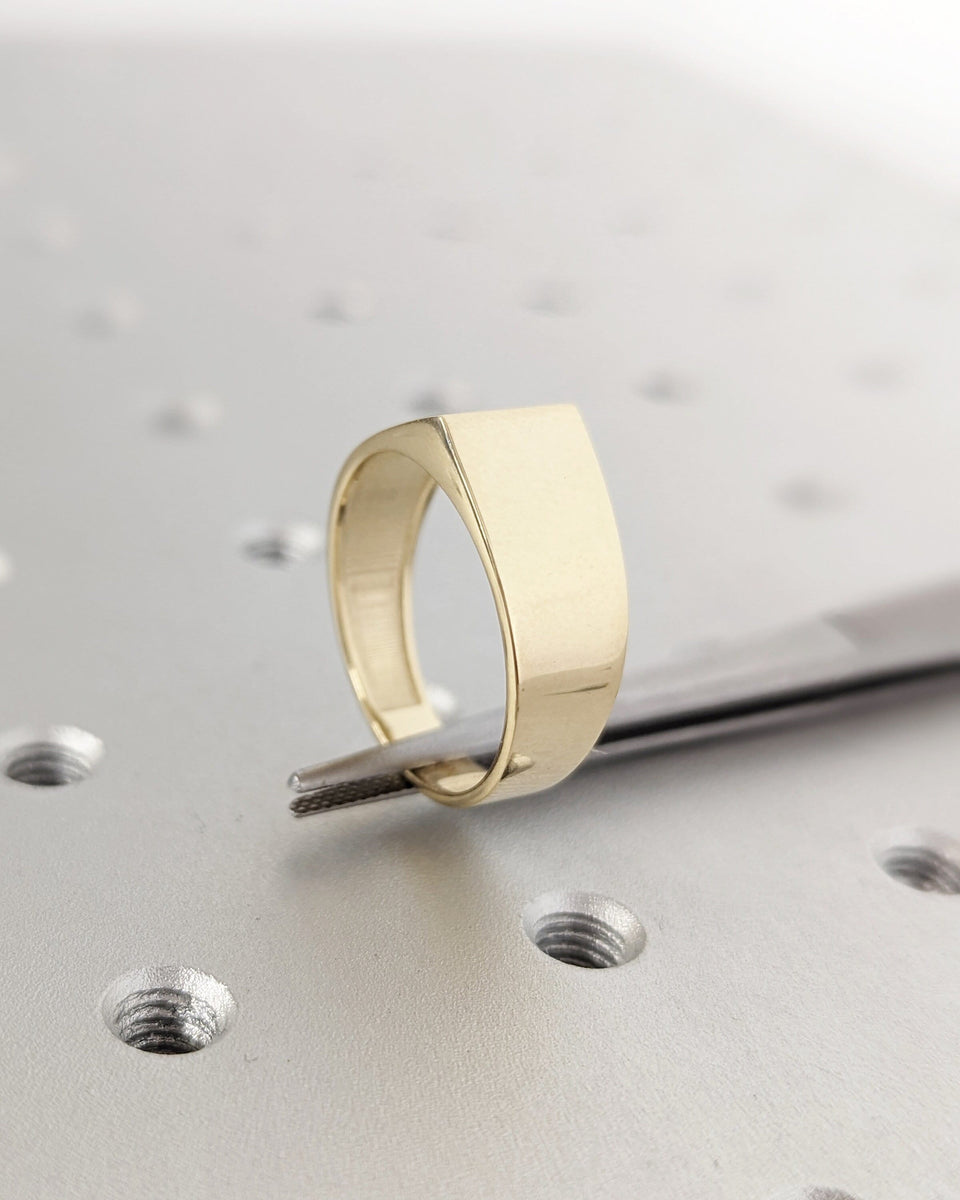 Screw ring, 14k Yellow Gold ring, Geometric ring, Chunky gold ring, Wi ...