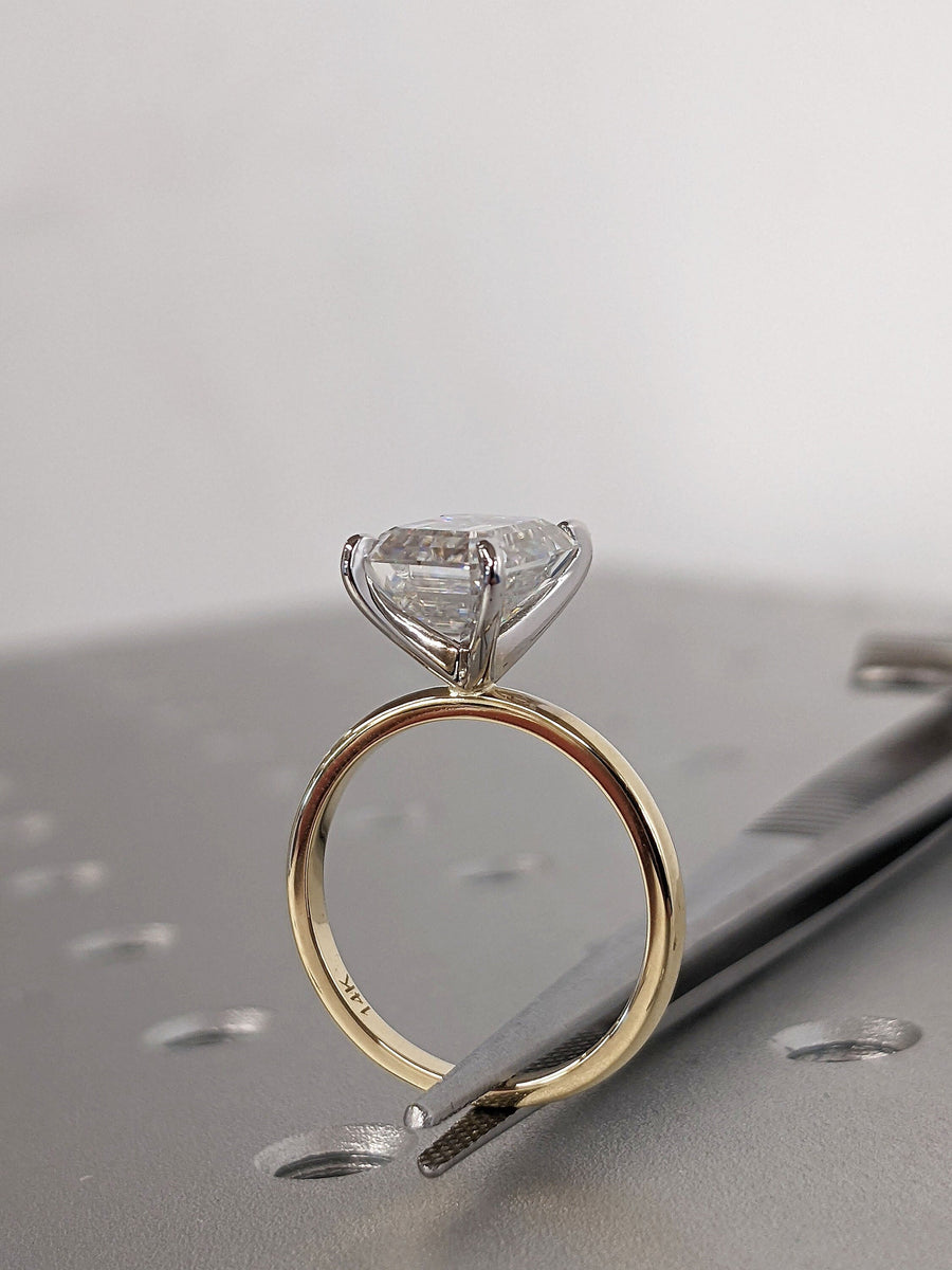 Open Gallery Setting Lab Diamond Solitaire Wedding Anniversary Ring ...
