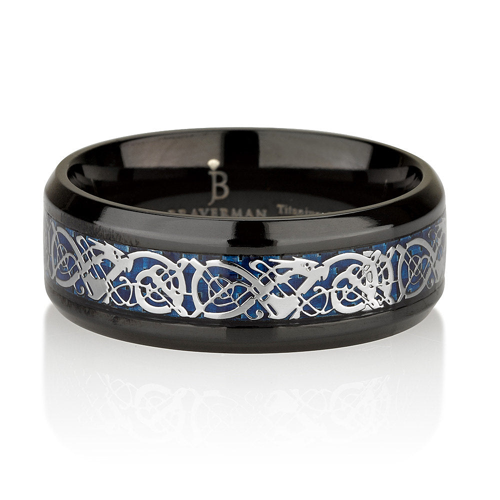 High Polished Titanium Ring,Black Titanium Ring,Beveled Edges,Comfort ...